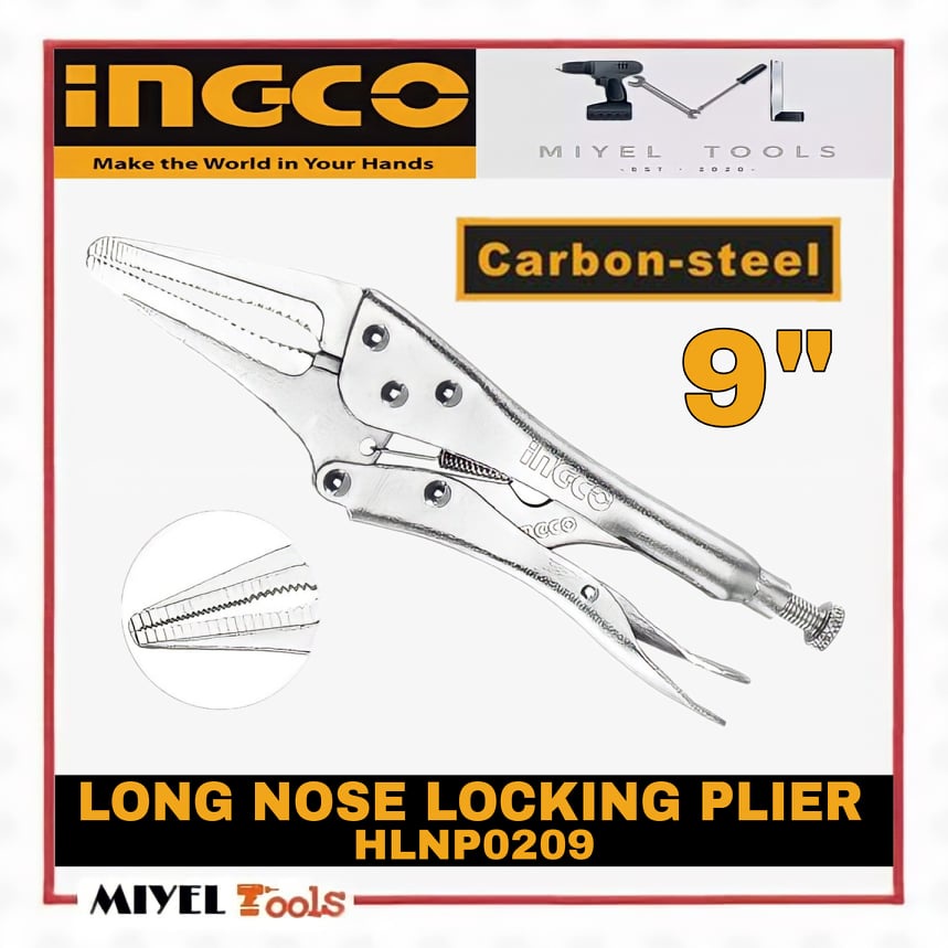 INGCO Long Nose Locking Pliers 9" (HLNP0209) | Shopee Philippines