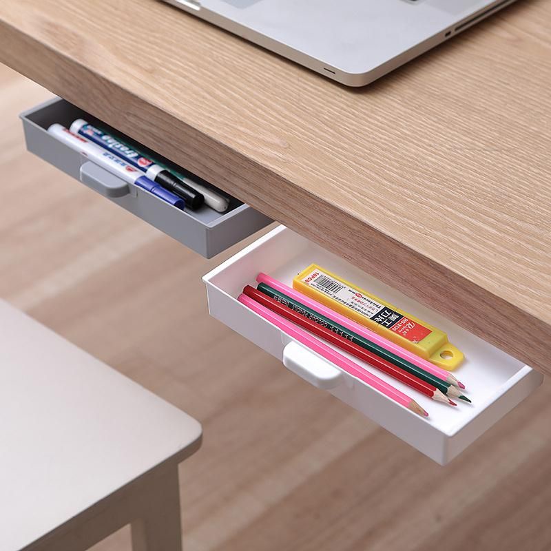 Desk Organizer Under The Desk Drawer Type Storage Box Stationery Desk ...