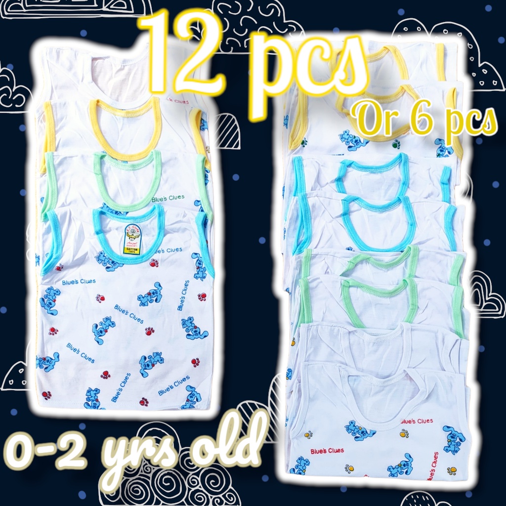 12 pcs Sabrina Muscle Sando cut for Baby BOY 0-2 yrs old SALE PRODUCT ...