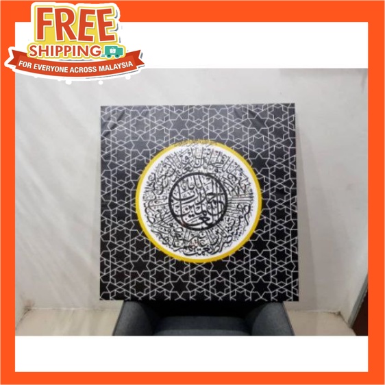 Art Canvas Frame Besar Ayat Al Fatihah Penuh With Design Abstract Black ...
