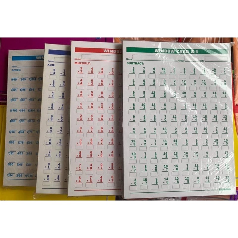 Window card set A1 S1 M1 D1 | Total of 4 cards in a Resealable plastic ...