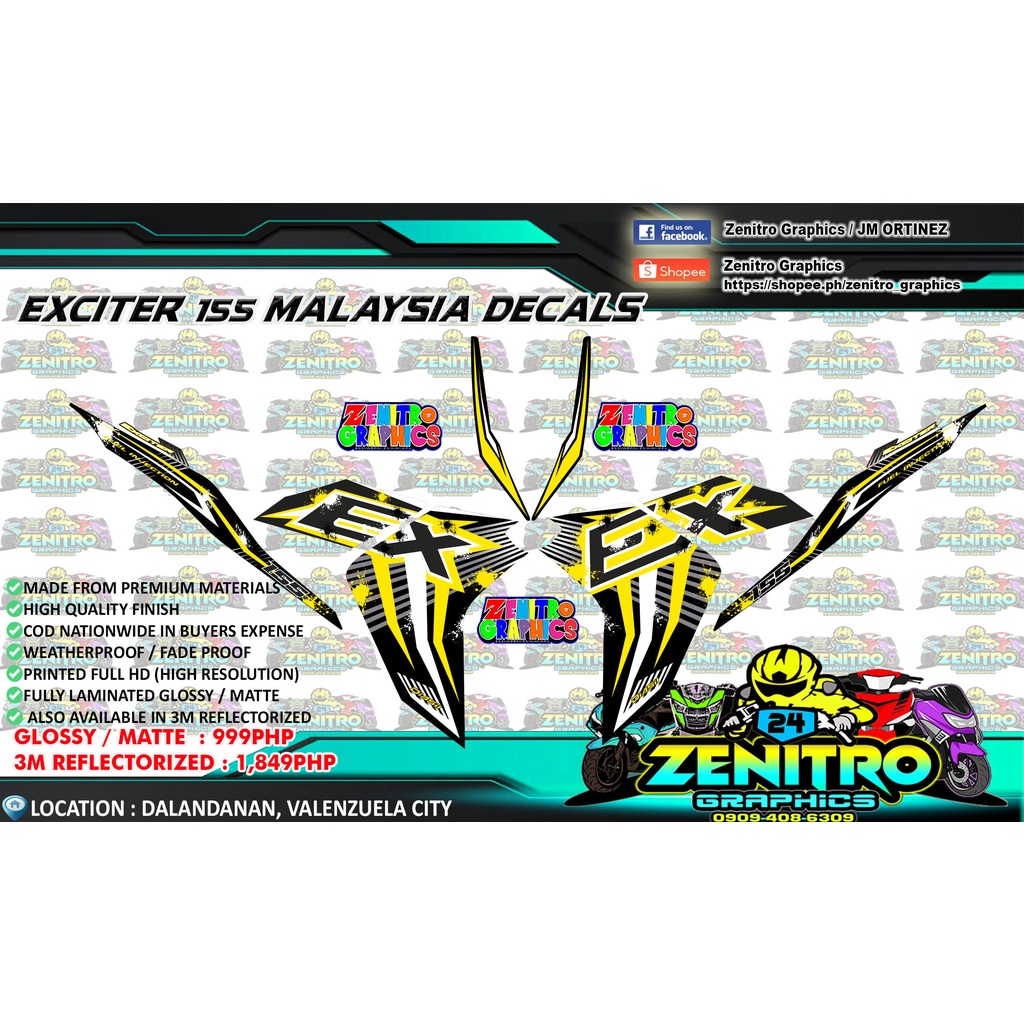 EXCITER 155 MALAYSIA DECALS FOR SNIPER 155 ONLY | Shopee Philippines