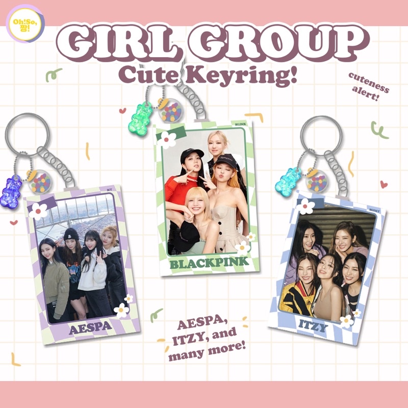 GANTUNGAN Girl GROUP VERSION CUTE KEYRING AESPA BLACKPINK ITZY RED ...