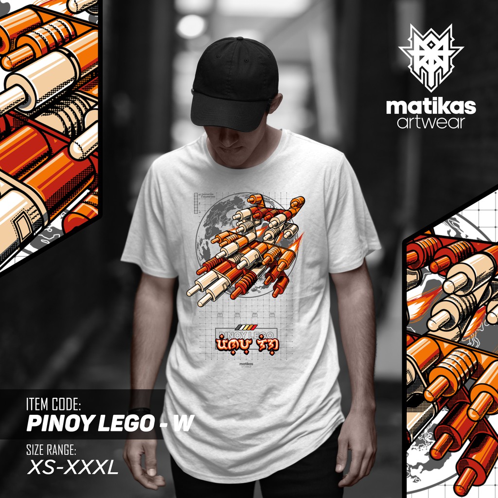 Matikas Artwear Pinoy Lego T-Shirt (White) | Shopee Philippines