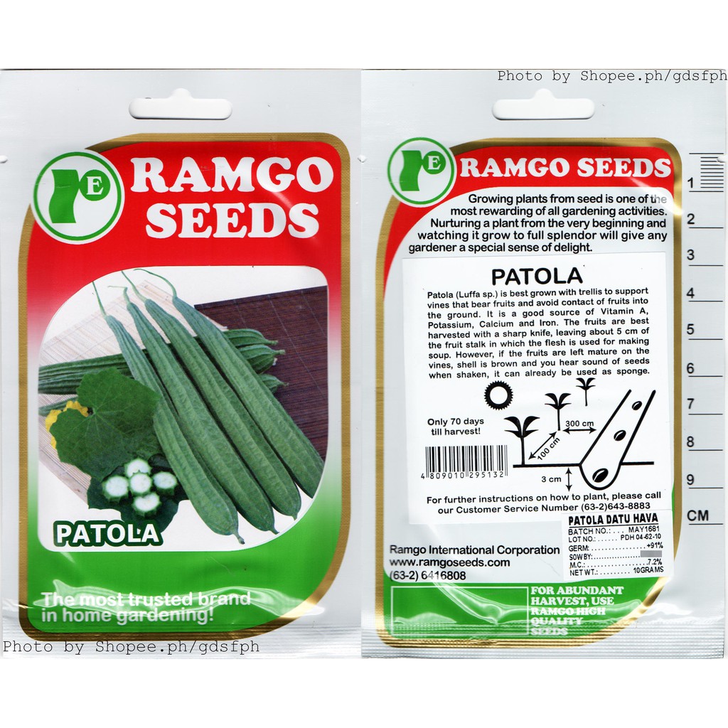 Ramgo RPO Seeds Patola Datu Hava 10g (Original Pack) GDSFPH_S4 | Shopee ...