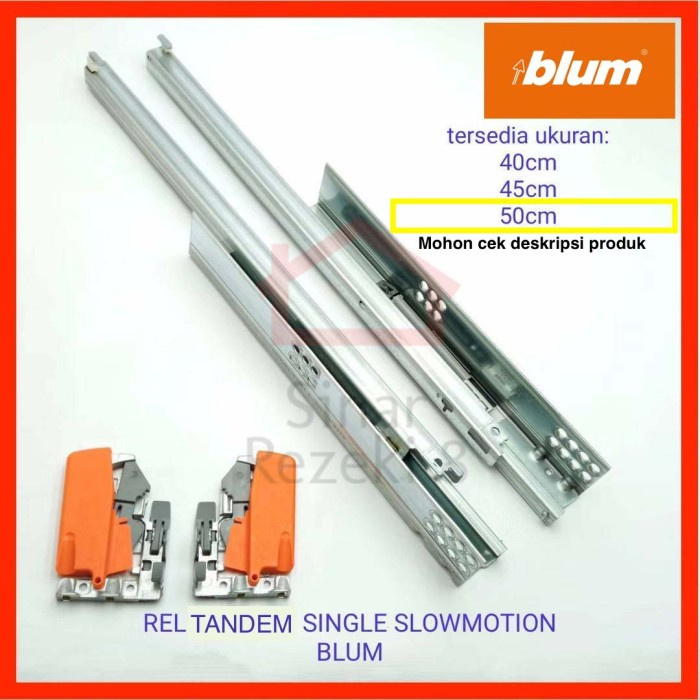 BLUM Tandem Rail 50 cm Single Extension / BLUM Drawer Rail | Shopee ...