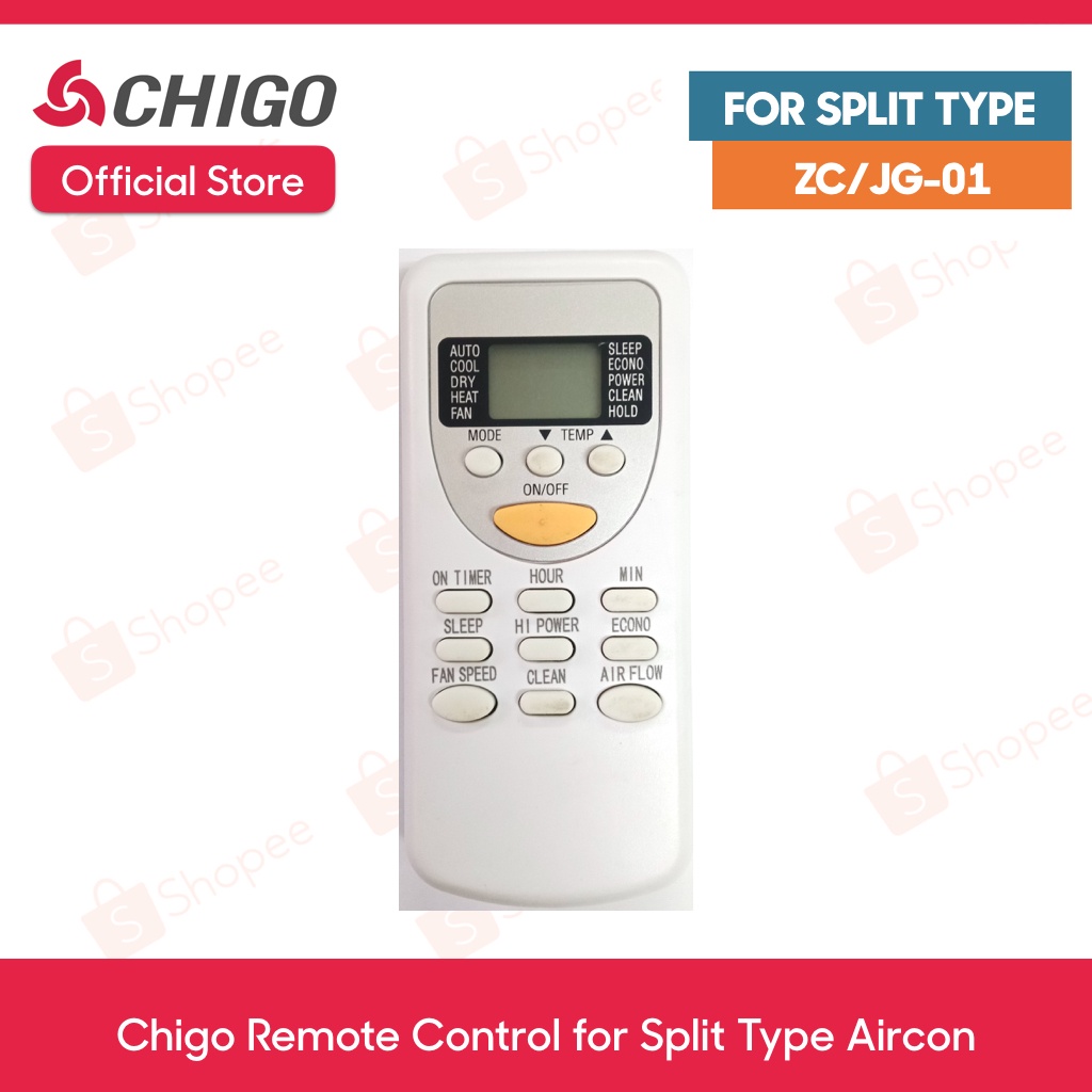 Chigo Remote Control for Split Type Aircon ZC/JG-01 | Shopee Philippines