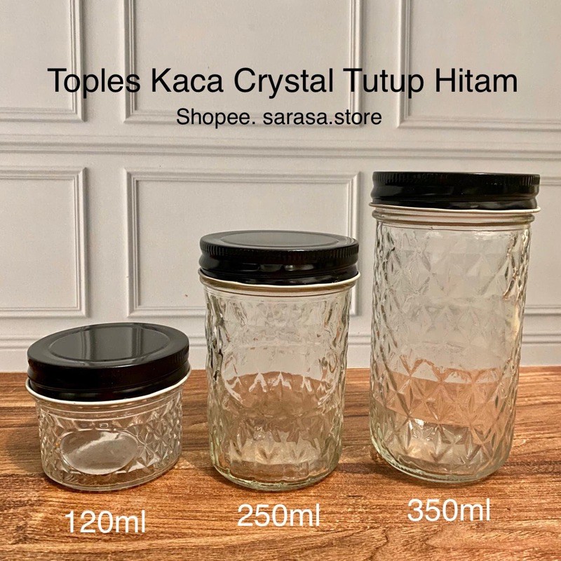 Wholesale Crystal Glass Jar 120 250 350 450ml Packaging Luxury Container Cookies Snack | Shopee ...