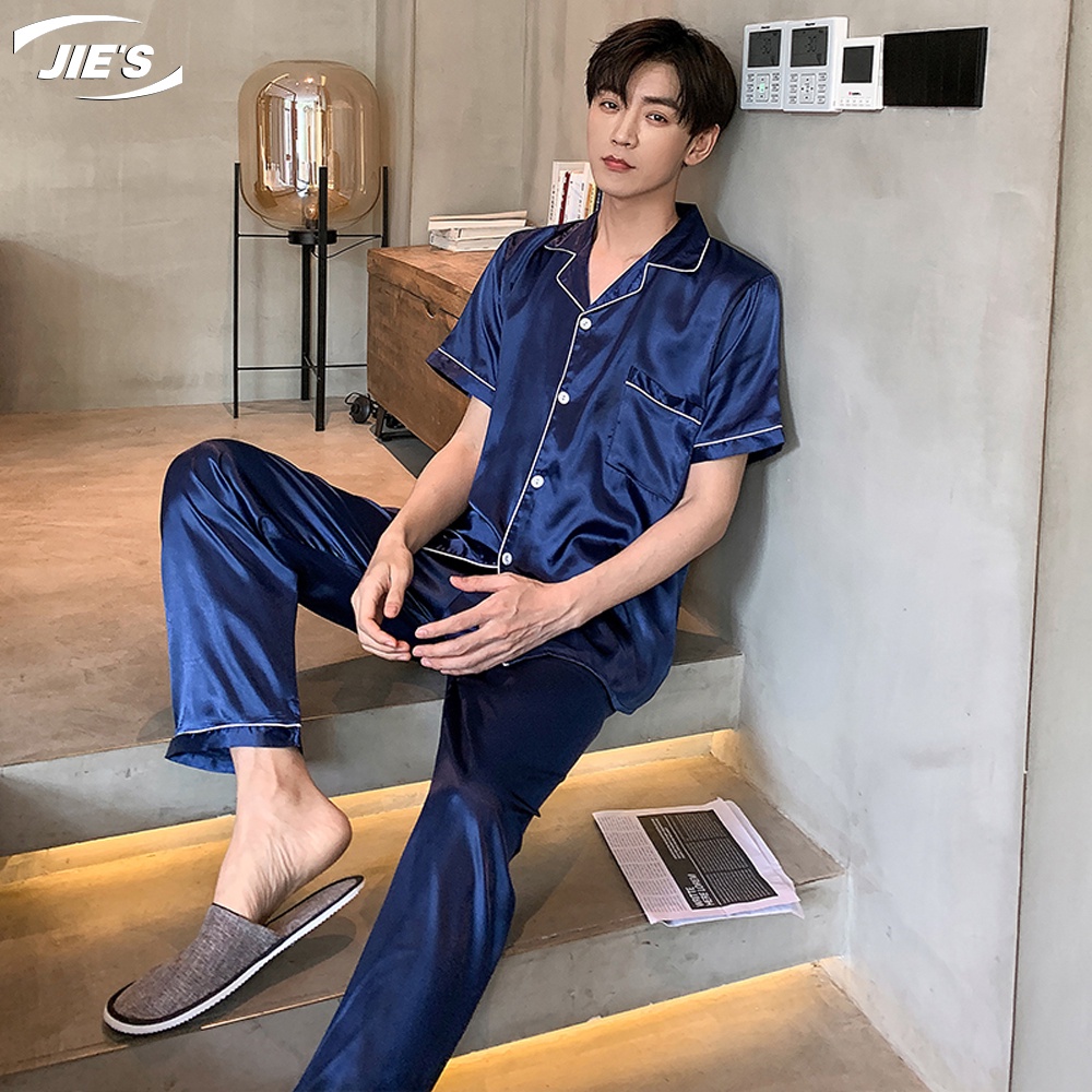 [Spot] Jie's Korean Couple Design silk short sleeve cute plain ...