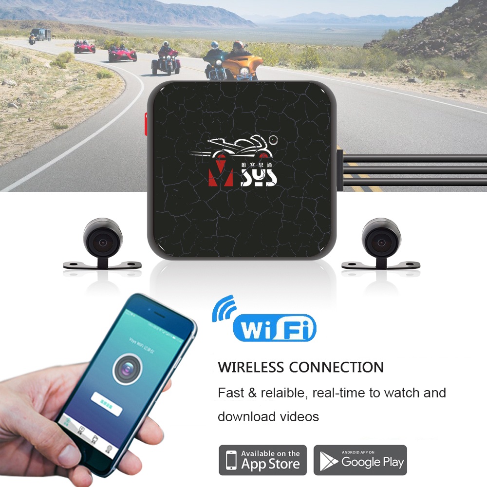 SYS VSYS WIFI Dual Motorcycle DVR 1080P Action Camera Recorder Front ...