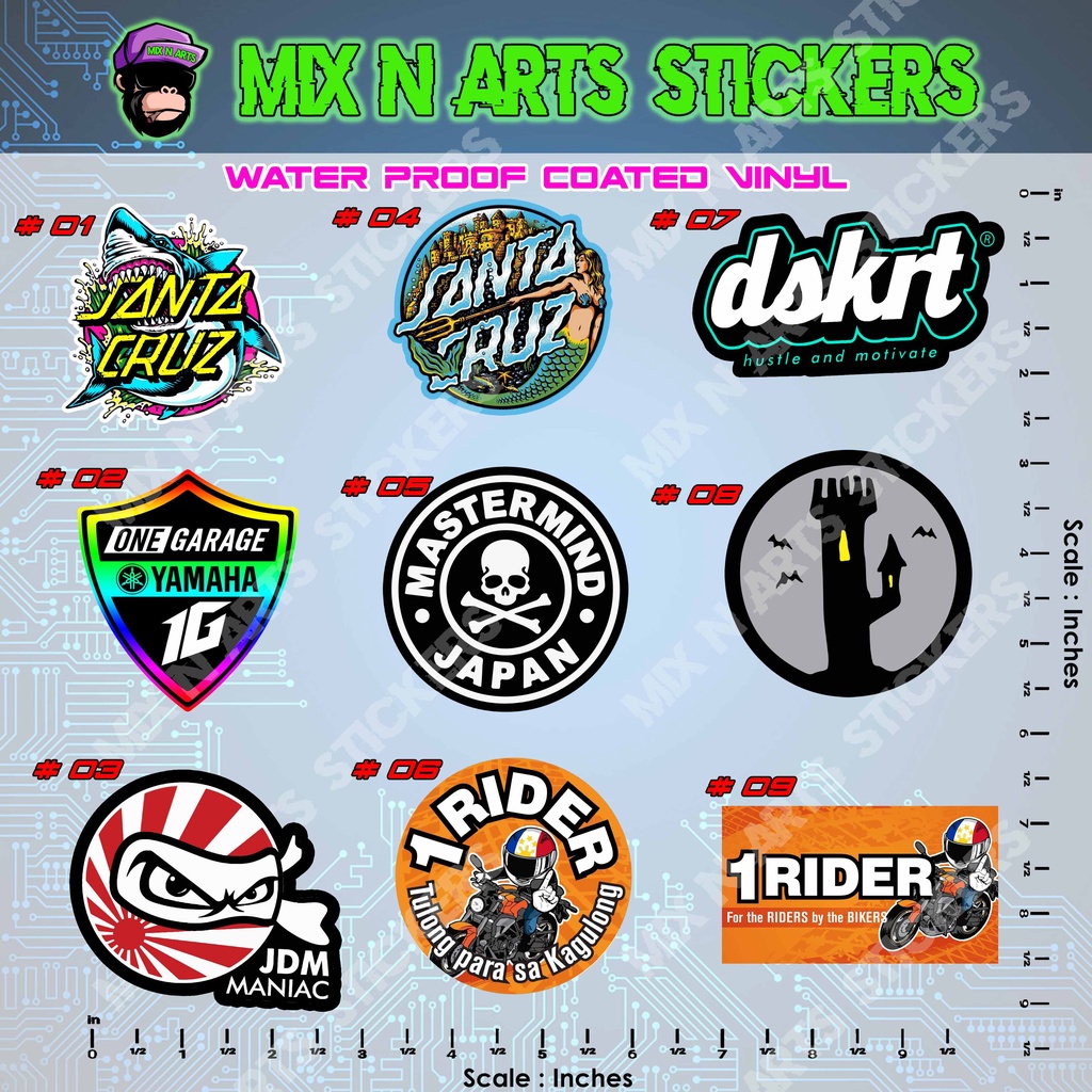 StaCruz Diskarte Clothing Waterproof Vinyl Sticker for Motorcycle ...