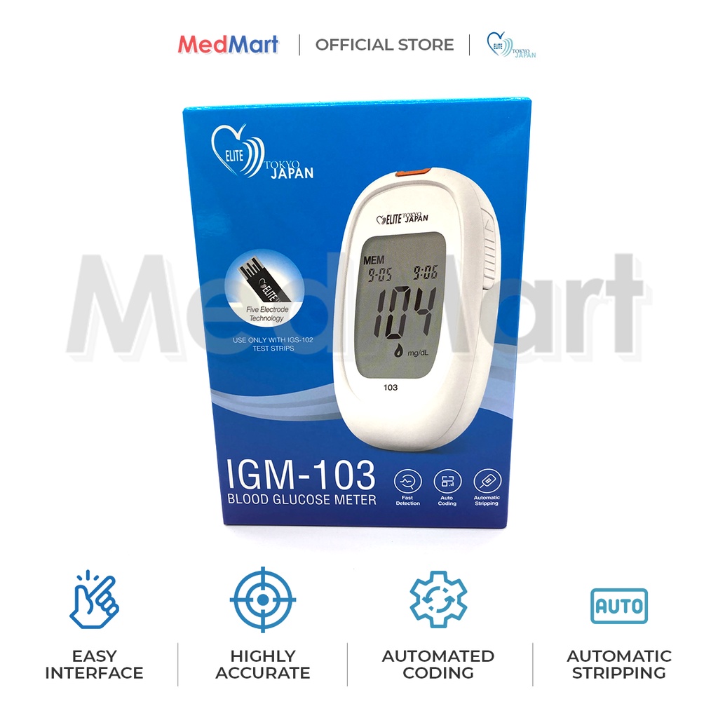 Indoplas Elite IGM103 Blood Glucose Meter Glucometer Monitoring System ...
