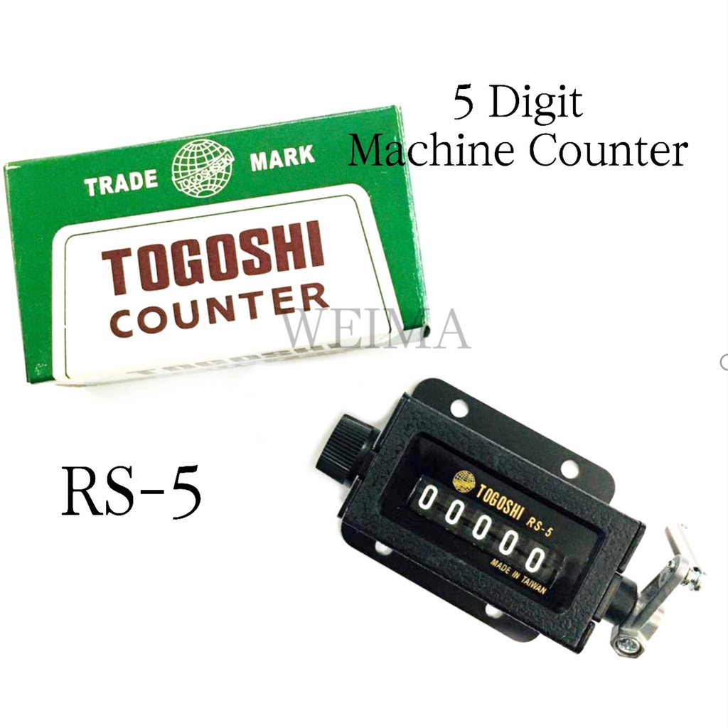 TOGOSHI RS-5 Counter Mechanical Hand Tally Counter Machine 5 Digit ...