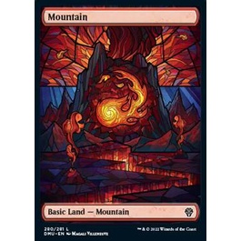 Mountain STAINED GLASS - Dominaria United DMU FULL ART Land Magic the ...