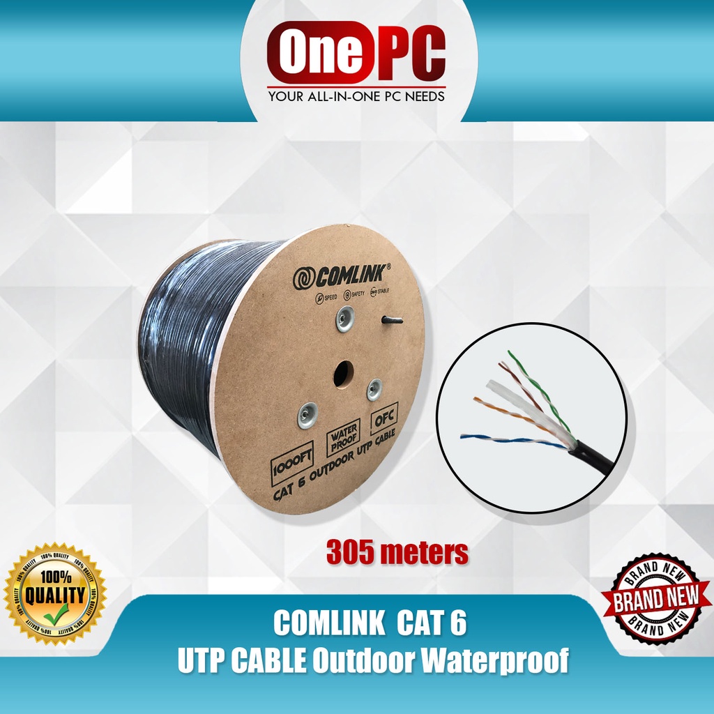COMLINK CAT 6 UTP CABLE Outdoor Waterproof, 305 METER/1 BOX | Shopee Philippines