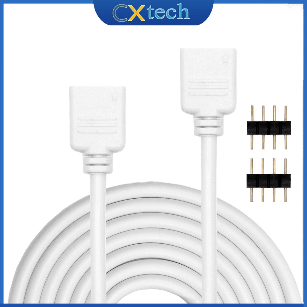 4 PIN RGB led connector Extension Cable cord Wire + 4pin connectors 1M ...