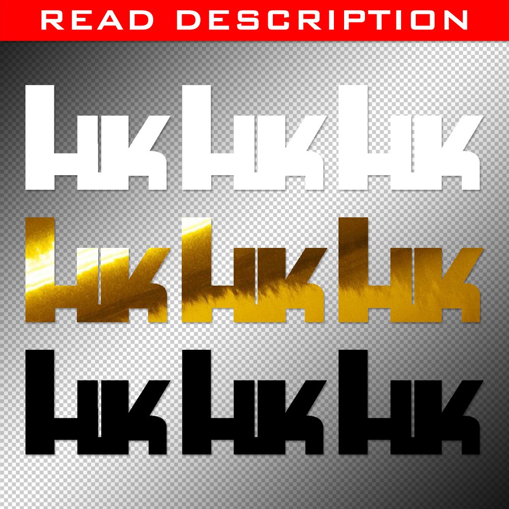 3X Pieces HK Logo Decal Stickers 2" x 1.4" inches for car laptop celfon ...
