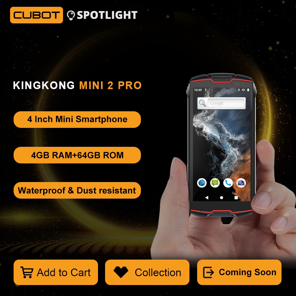 In Stock Cubot KingKong MINI 2 Pro 4'' Waterproof Mini Smartphone 4GB ...