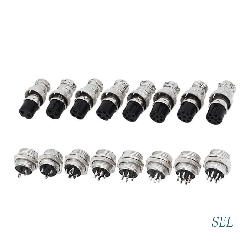 SELAN GX16-2 2~9 Pin 16mm Aviation Connector Plugs Sliver Aviation Wire ...