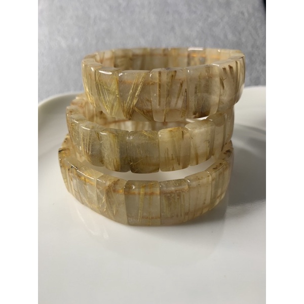 GOLDEN RUTI STONE ELASTIC BANGLE WITH MORE HAIR (Hair of Venus ...
