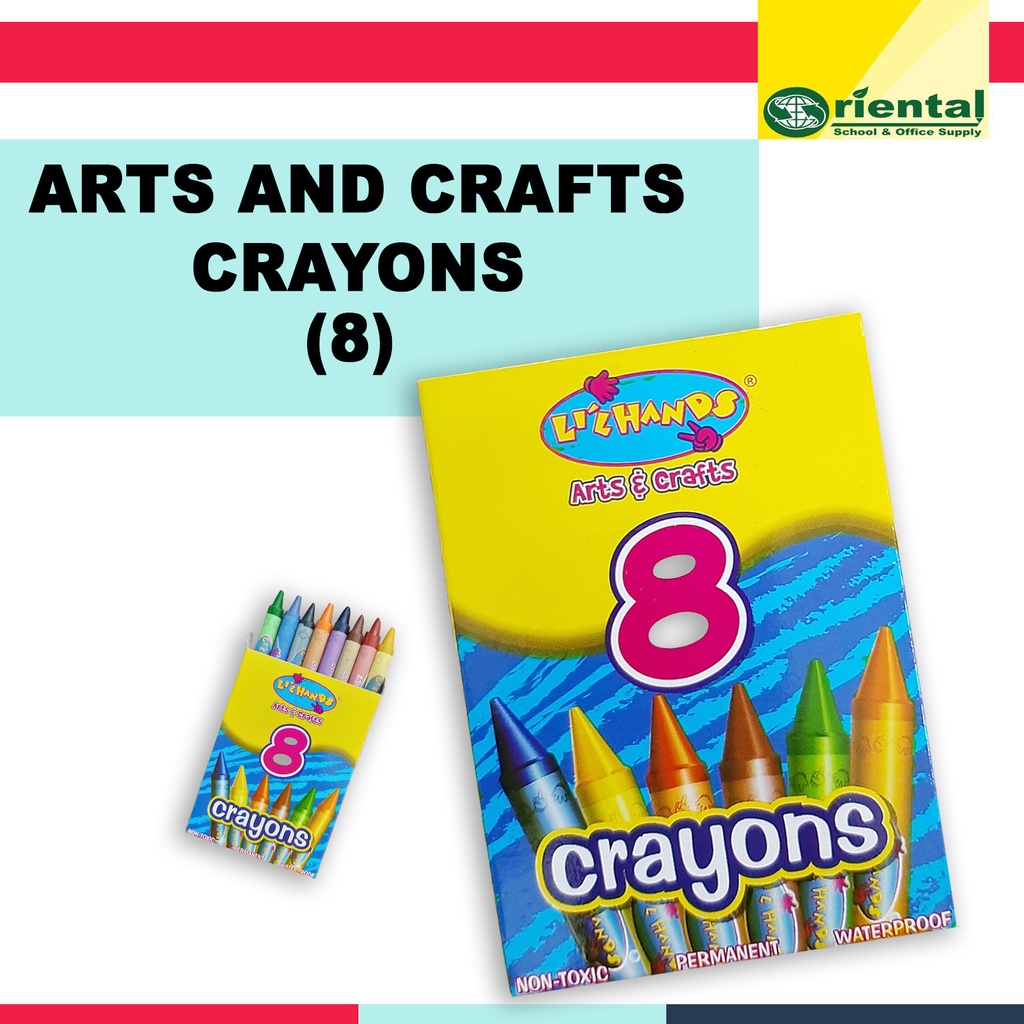 W Lil Hands Crayons 8's School Supplies for Grade Kindergarten Students ...