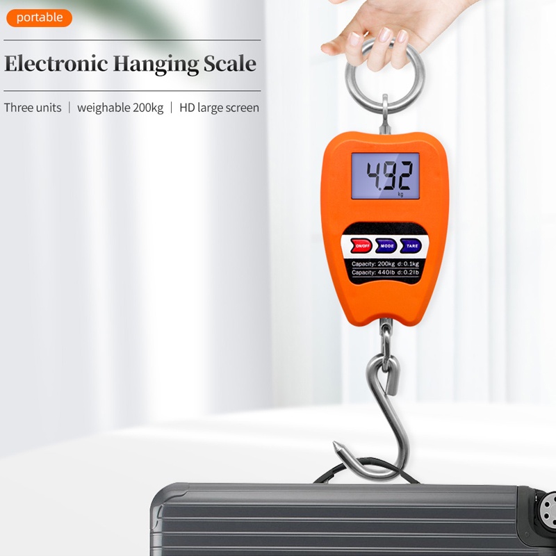 Crane Scale 200kg Weighing Digital Industrial Hanging Scale 200kg/441lb ...