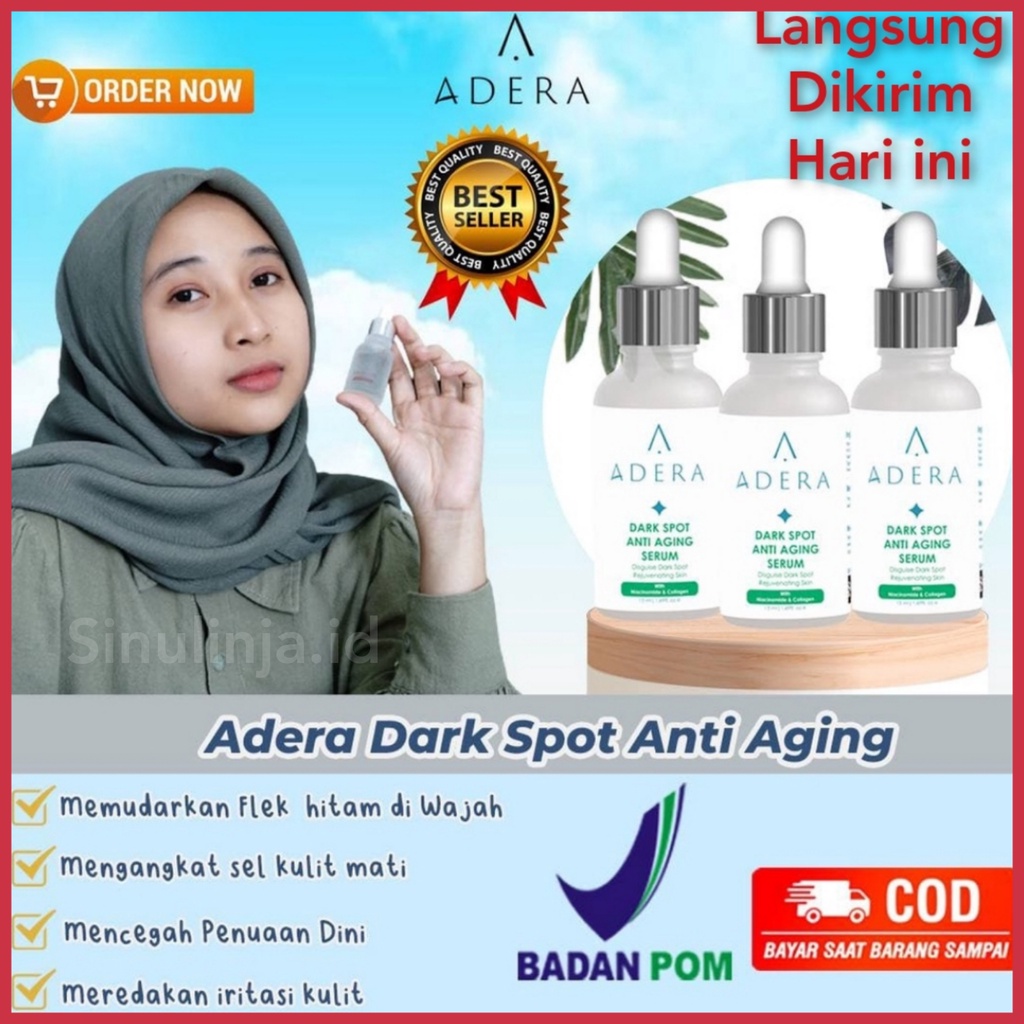 HITAM PUTIH Original Package Adera Facial Serum Glowing White Clean Acne Free Dull Black Spots ...