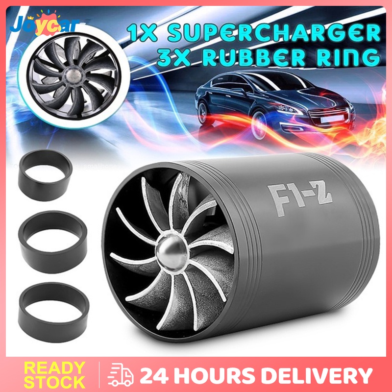 Car Supercharger Air Intake Turbonator Dual Fan Turbine Super Charger ...