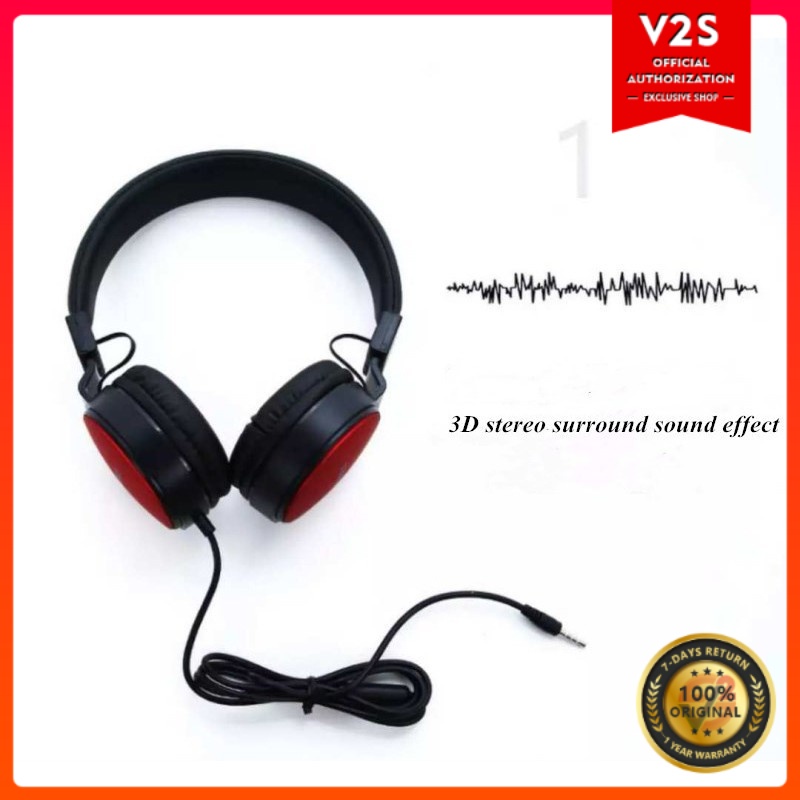 V2S SE5777 Foldable Wired Adjustable Headset Super Bass HIFI Stereo ...