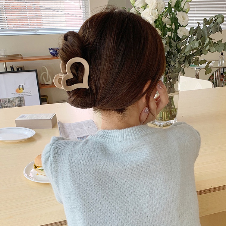 Coklat Large Milk Coffee Color Hair Clip Catch Clip Shark Clip Hairpin ...