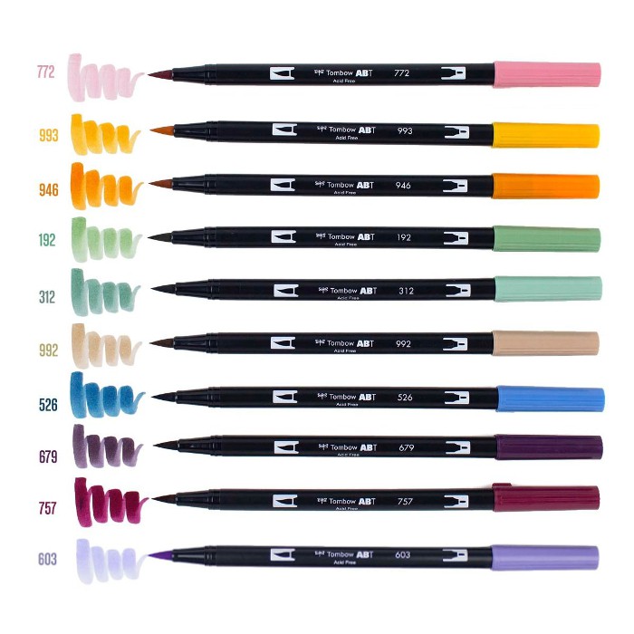 Tombow ABT Dual Brush Pen [Cottage] 1pcs - 10 Colors | Shopee Philippines