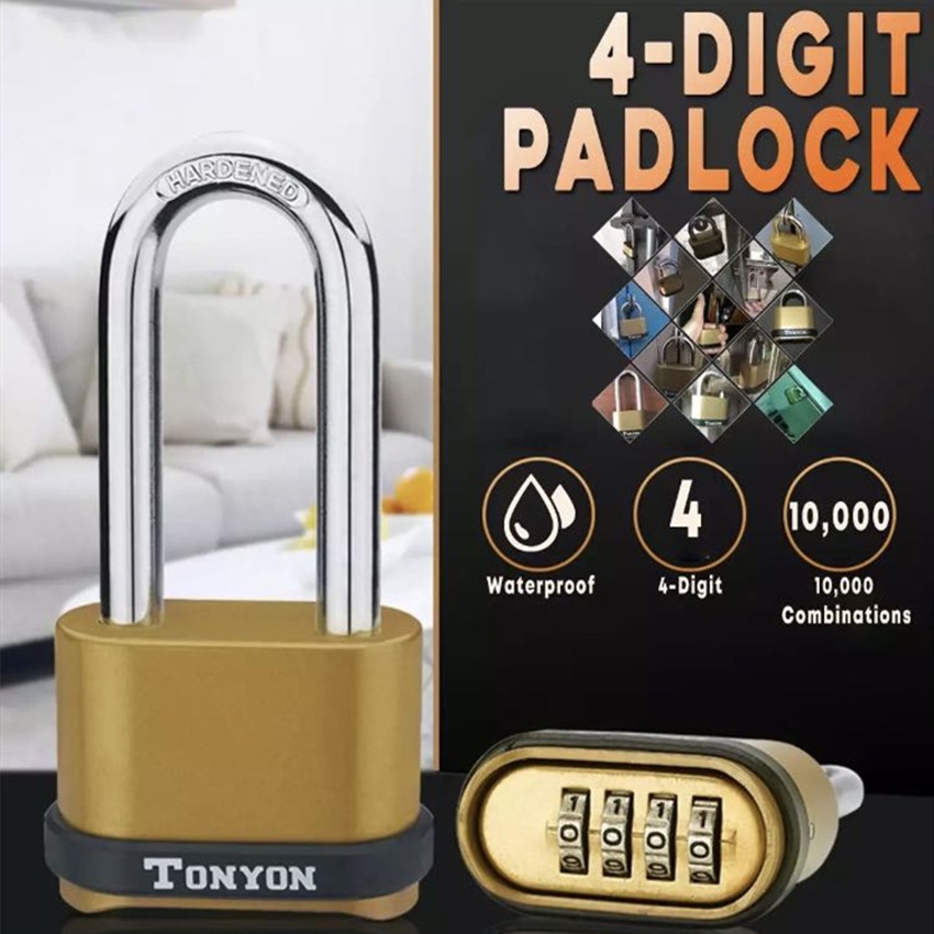 House Padlock Lock Key 4-Digit Password Long Neck | Shopee Philippines