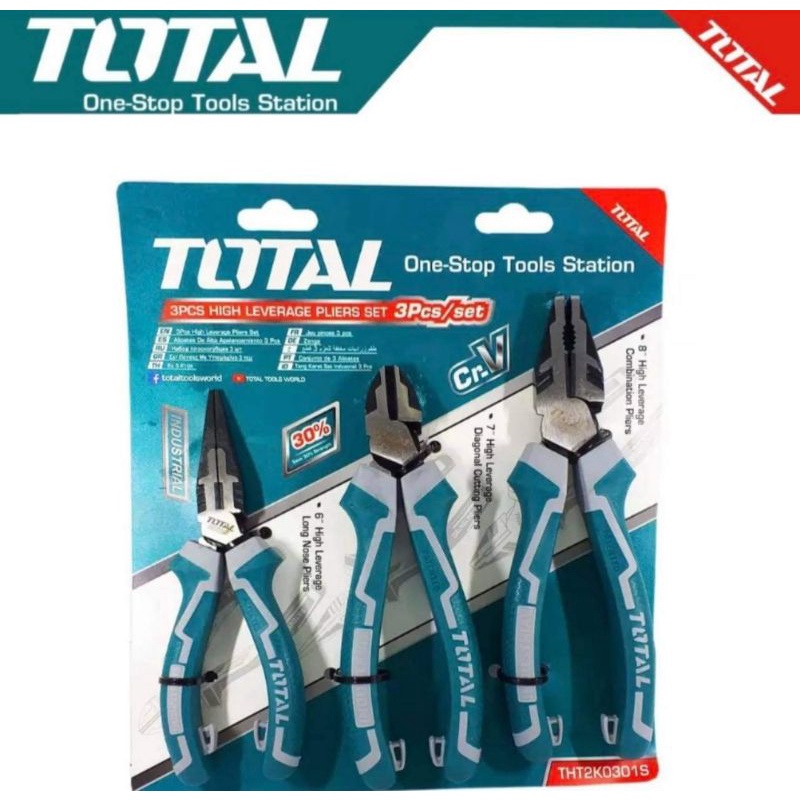 TOTAL 3 PCS HIGH LEVERAGE COMBINATION PLIERS THT2K0301S ( INDUSTRIAL ...