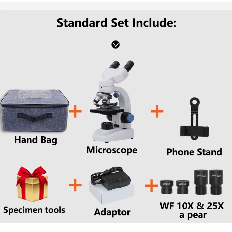 Geefuntech Binocular Microscope 40x-2000x Led Digital Biological For ...