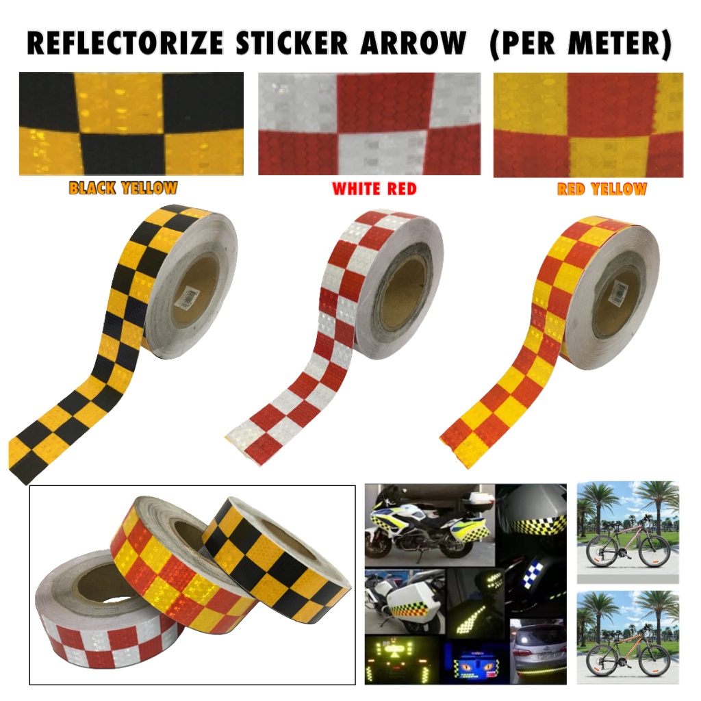 OSCPA Reflectorize Square Pattern Reflective Sticker Safety Warning ...
