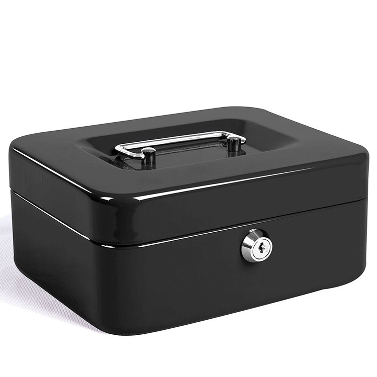 Cash box with lock, metal cash box, 100% safe, black, full size ...