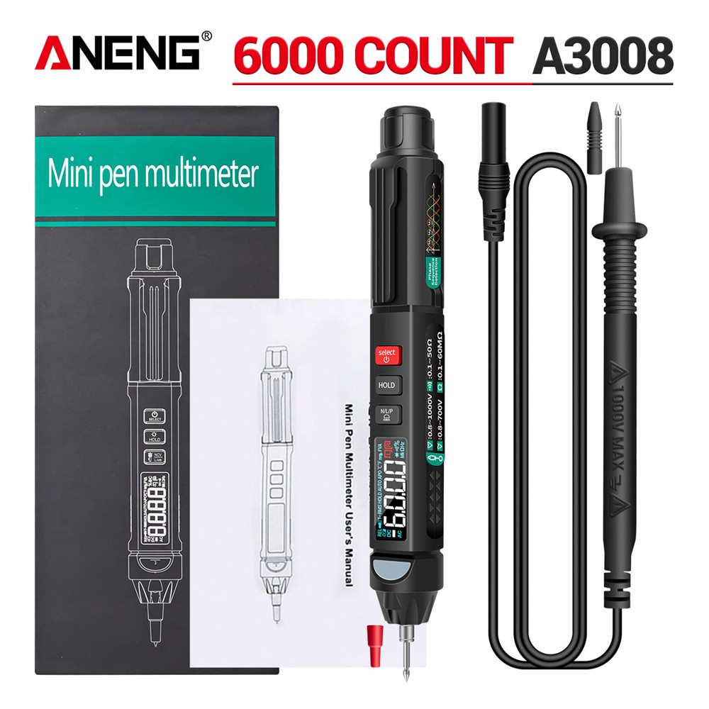 Aneng A3008 Digital 6000 Counts Intelligent Profesional Multimeter ...