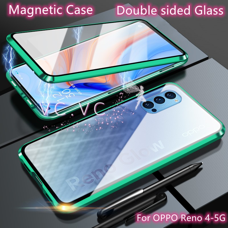 OPPO Reno 4 4Z 5G Magnetic Case Metal Magnetic Adsorption Case Double ...