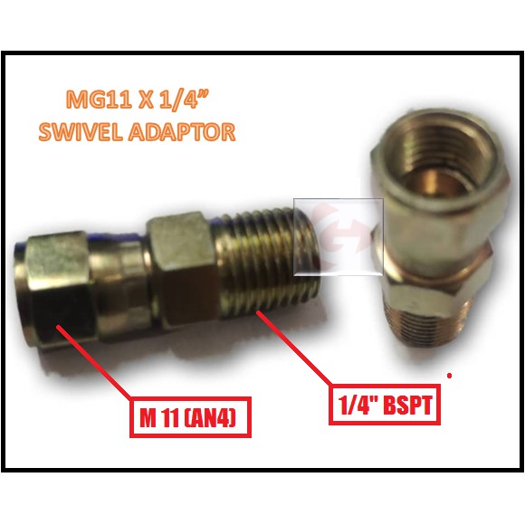 [Fittings] Swivel Adaptor Size MG11 x 1/4"BSPT , Mild Steel Material ...