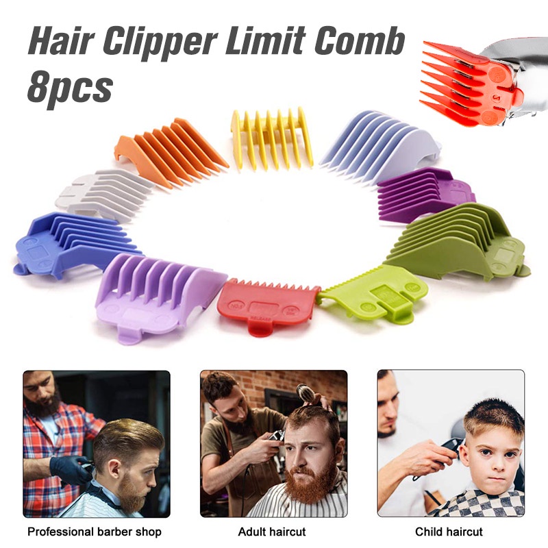 8PCS Universal Hair Clipper Limit Comb Hair Clipper Guide Comb for Hair ...