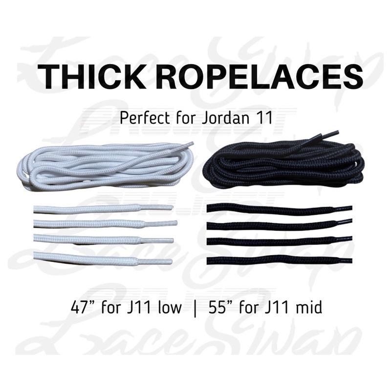 Thick Ropelaces Shoelaces Jordan 11 Sneakers | Shopee Philippines