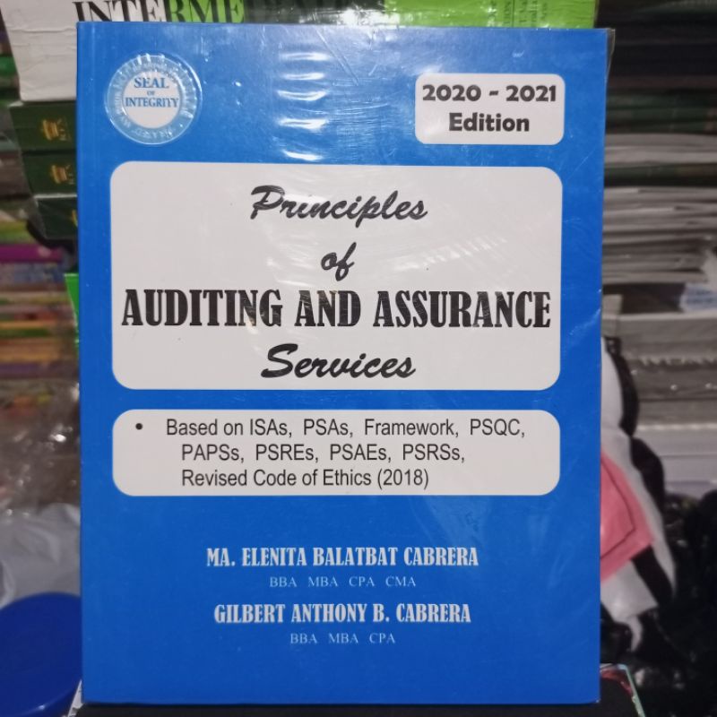 Principles of AUDITING AND ASSURANCE Services by Cabrera | Shopee ...