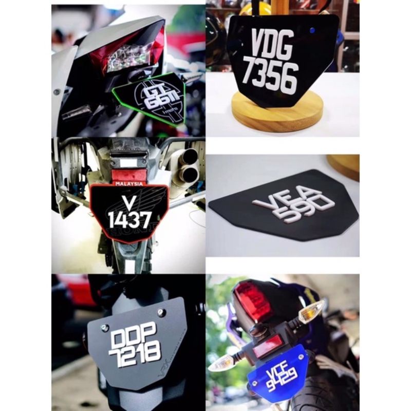 CUSTOMIZE NUMBER PLATE PAPAN 3MM TAHAN PECAH MOTORCYCLE NUMBER PLATE ...