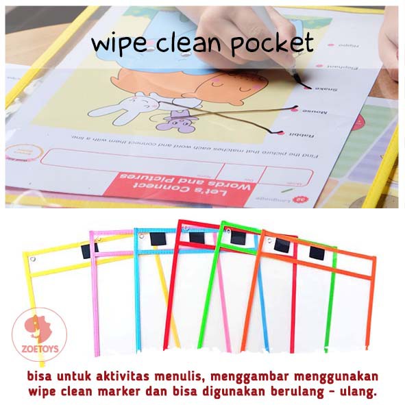 Zoetoys Wipe Clean Pocket | Basic Reusable Rewritable Worksheet Sheet ...