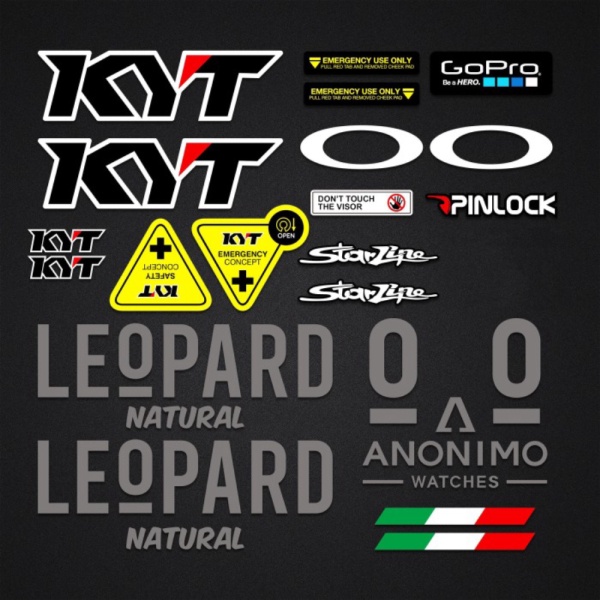 PUTIH Kyt Full Set Leopard Helmet Sticker / Sticker - Dalla Porta ...