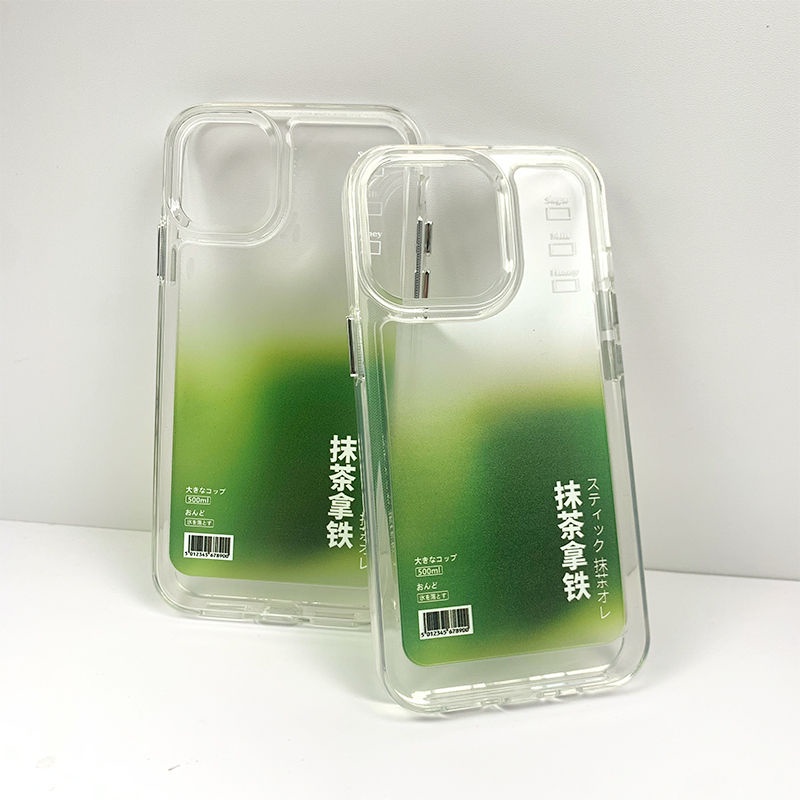 Japanese Style Matcha Latte Gradient Transparent Unique Phone Case ...