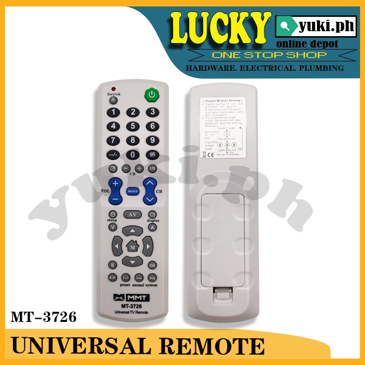 MT3726 MMT UNIVERSAL REMOTE CONTROL (WHITE) | Shopee Philippines