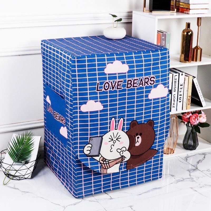 Beautiful 7-10kg front-loading washing machine cover with Brown Cony ...