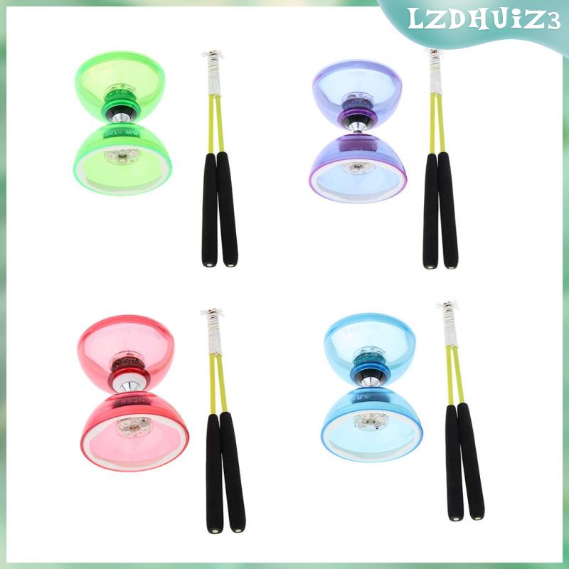 [ Triple Bearing LED Light Up Medium Chinese Diabolo Toy with Carbon ...