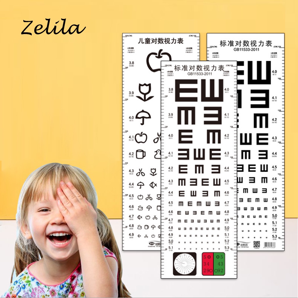 Waterproof PVC Snellen Eye Chart with Height Measure Ruler Wall Sticker ...